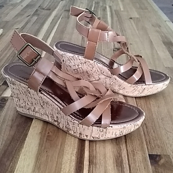 Maurices | Shoes | Faux Leather Wedge Heel Sandals | Poshmark